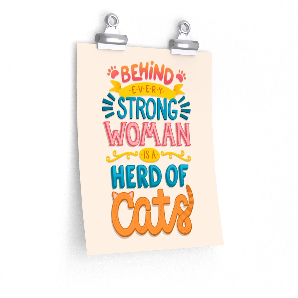 Strong Woman Cat Poster – Meowingtons